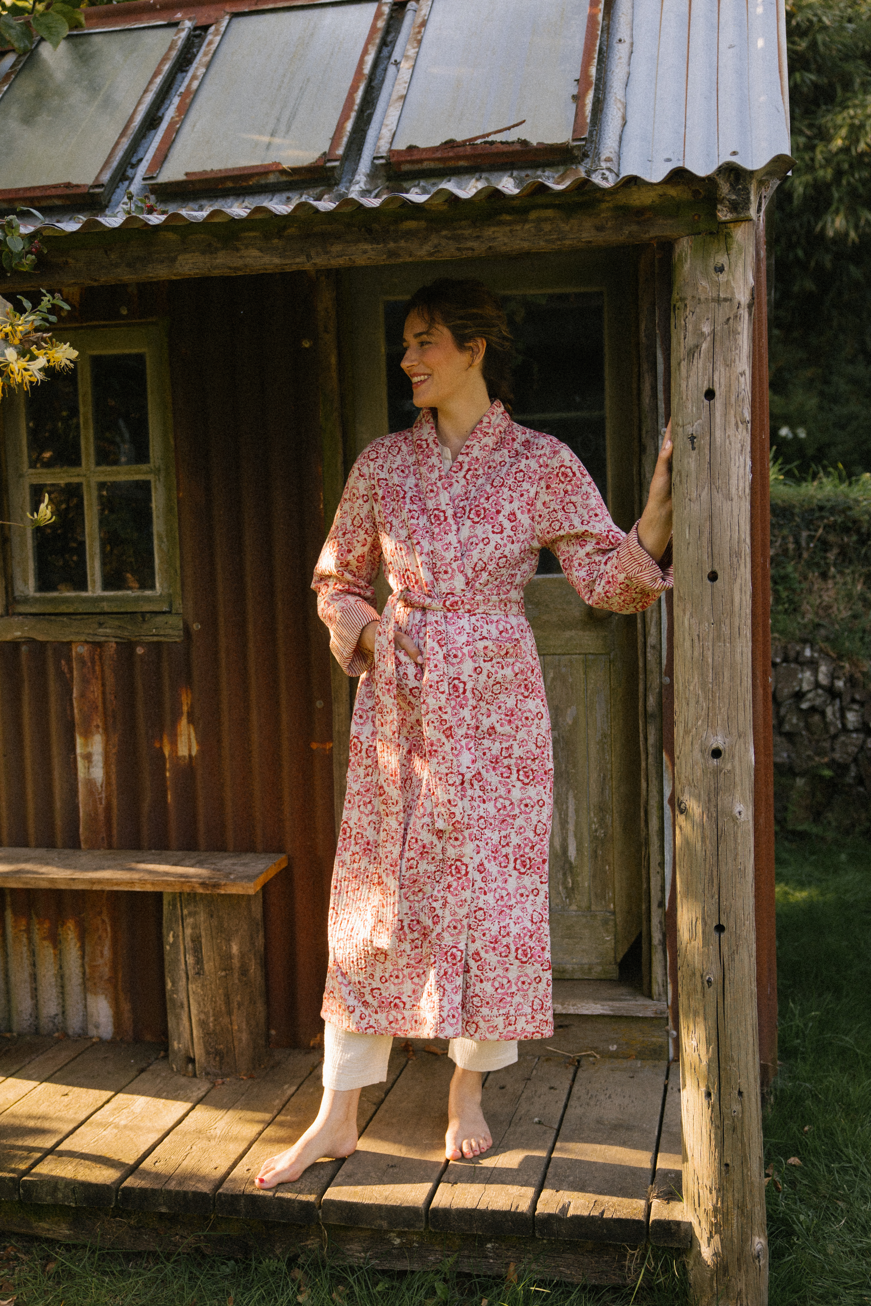 Quilted Dressing Gown – Cherry Blossom – The Glorious Edit